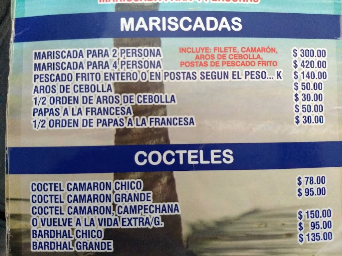 Carta del restaurante Mariscos altamar, Guadalupe