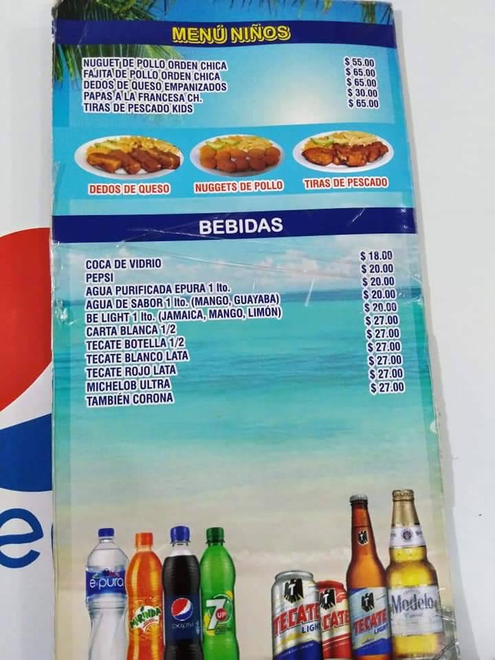 Carta del restaurante Mariscos altamar, Guadalupe