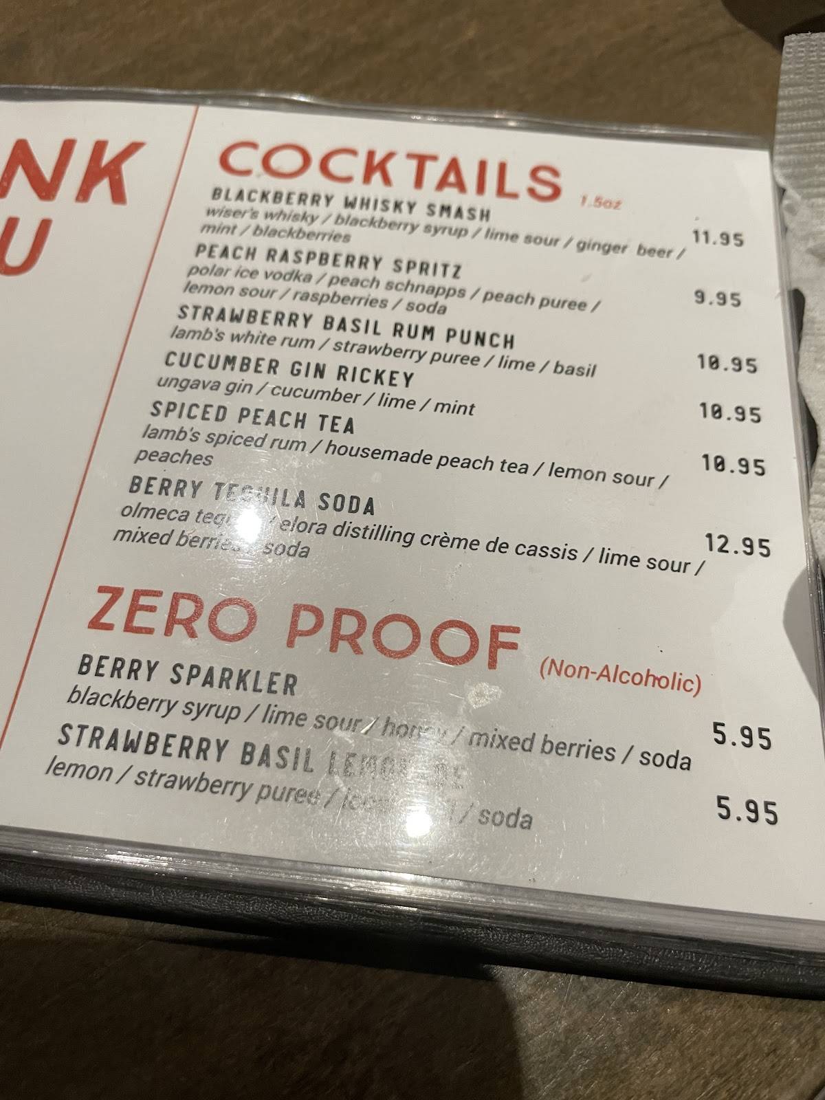 Menu at Borealis Grille & Bar (Guelph), Guelph