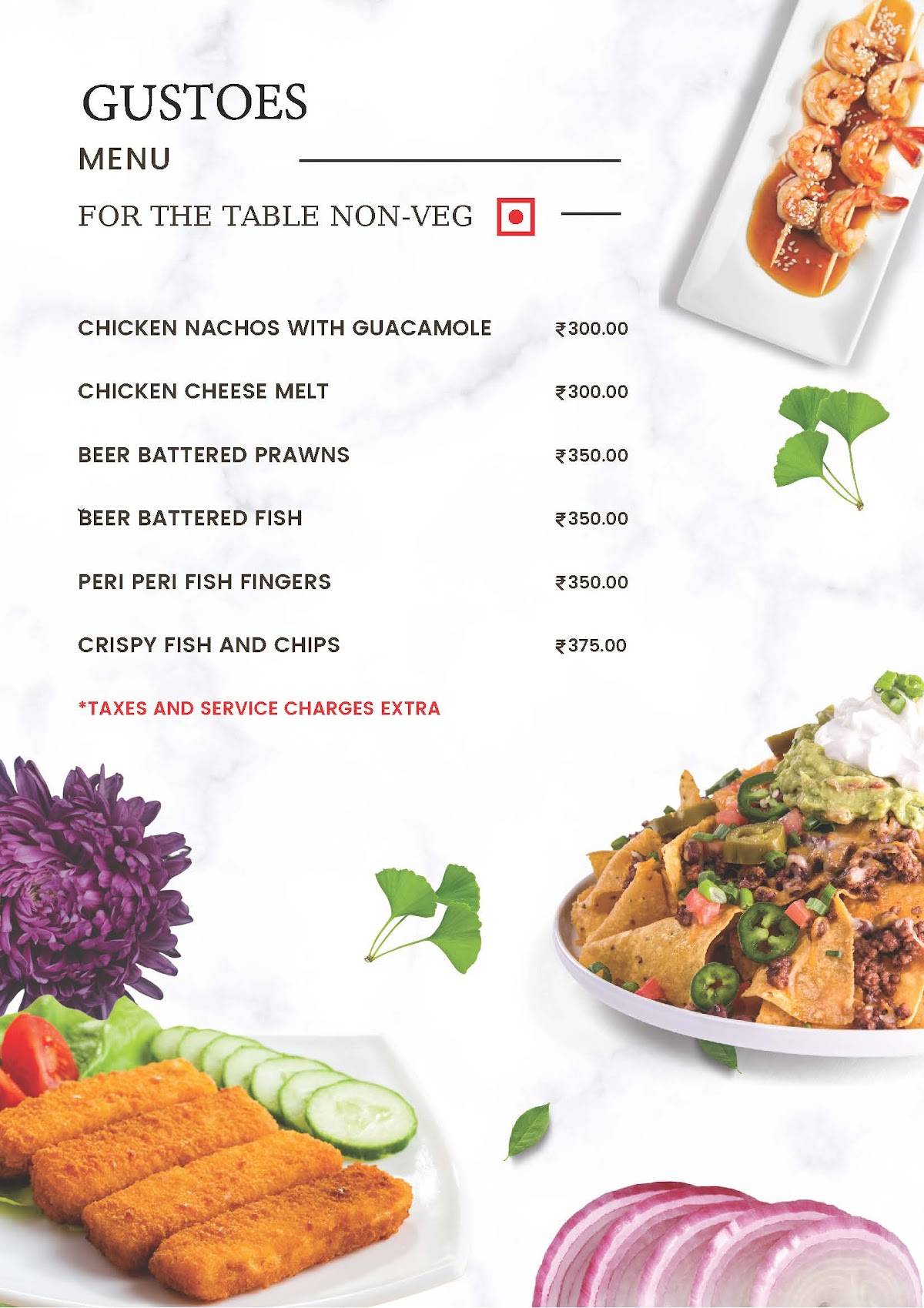 Menu at Gustoes, Bengaluru