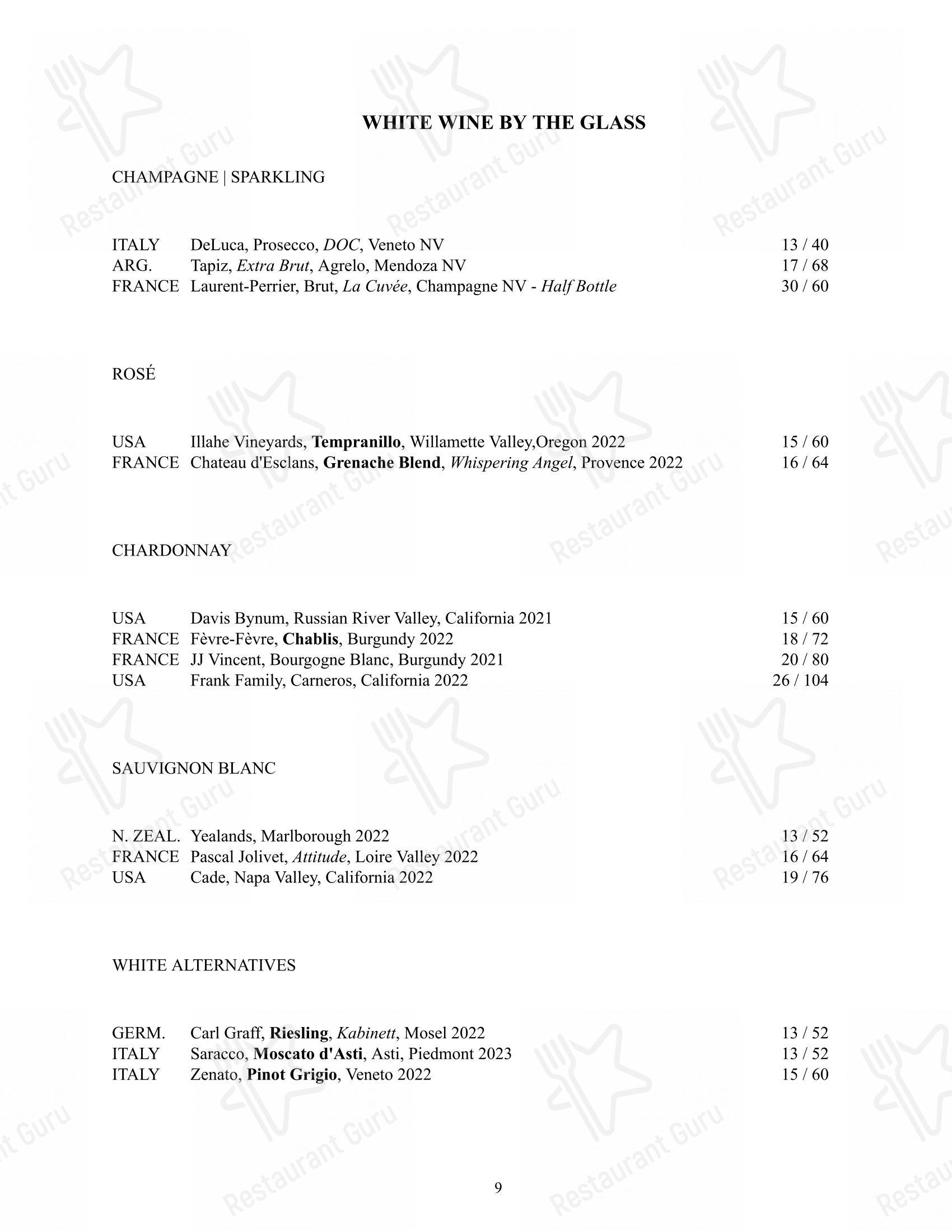 Menu at H&W Steakhouse, Peachtree Corners