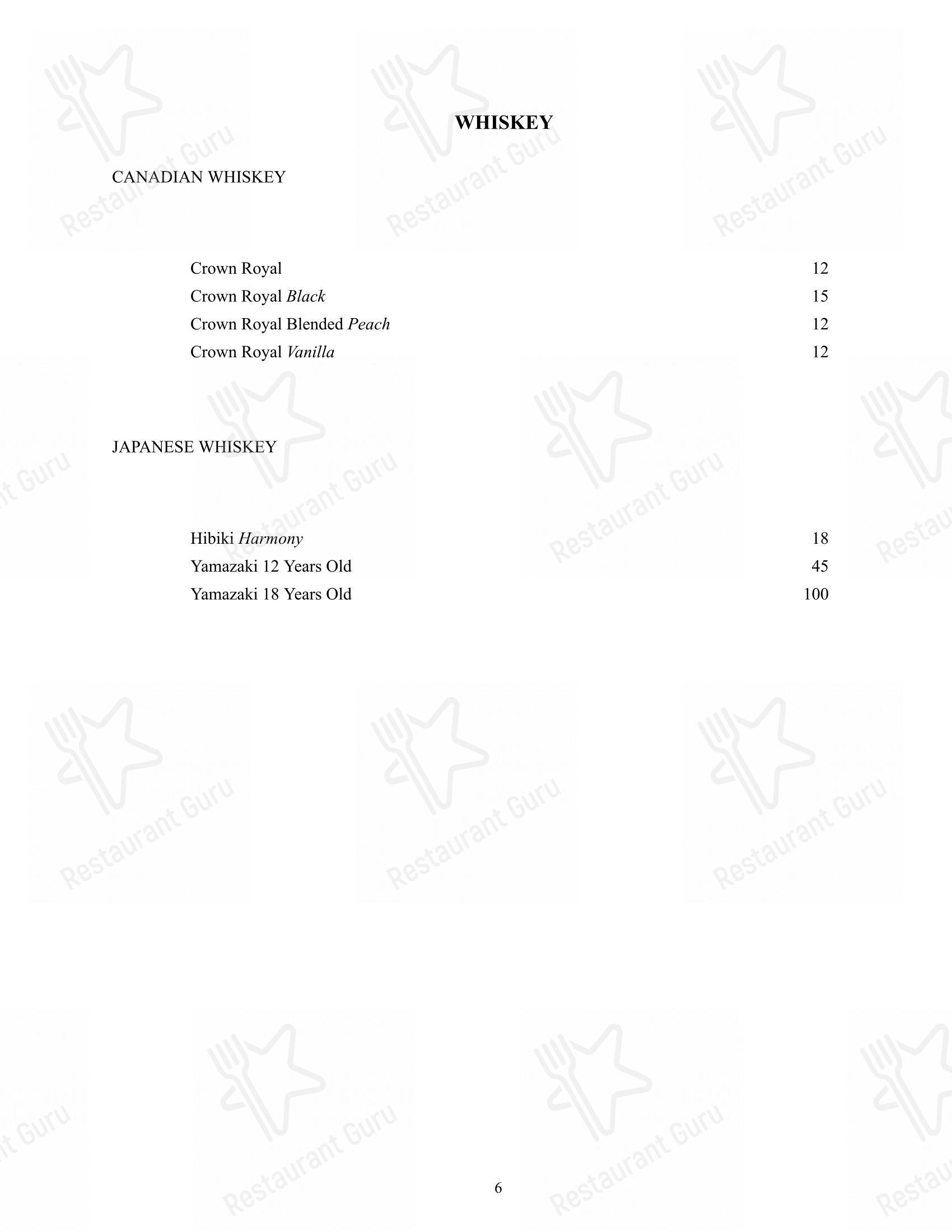 Menu at H&W Steakhouse, Peachtree Corners