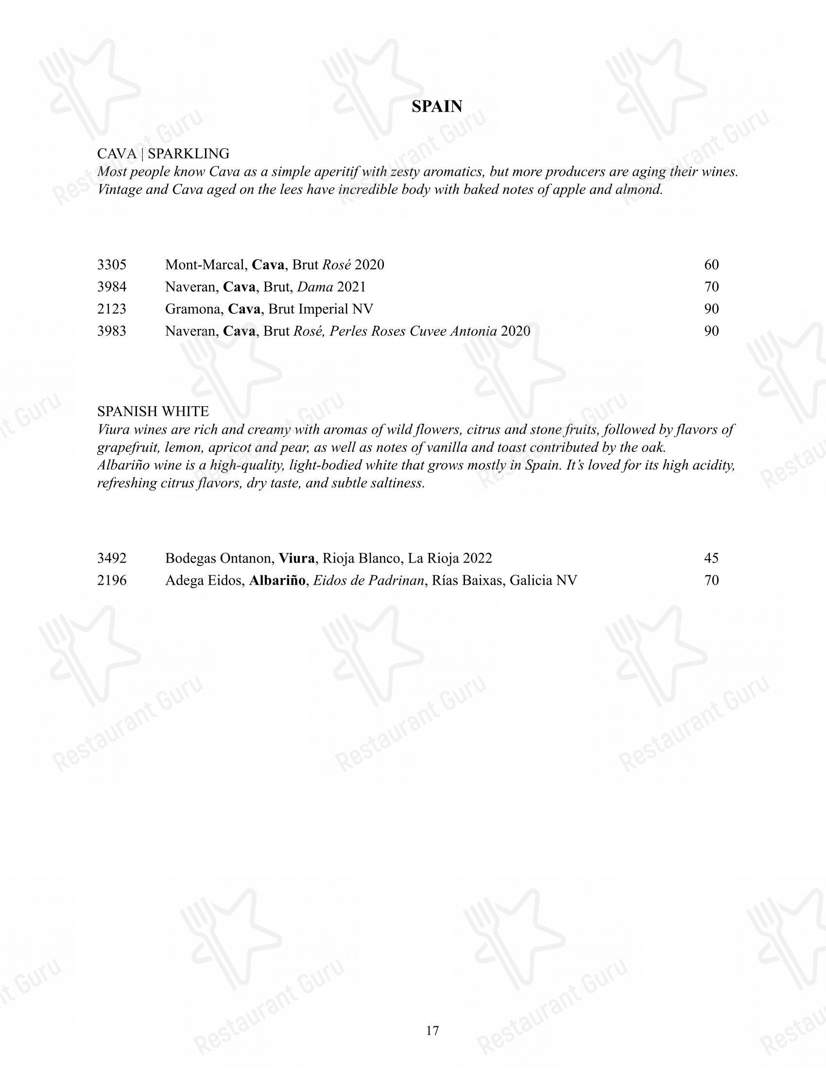 Menu at H&W Steakhouse, Peachtree Corners