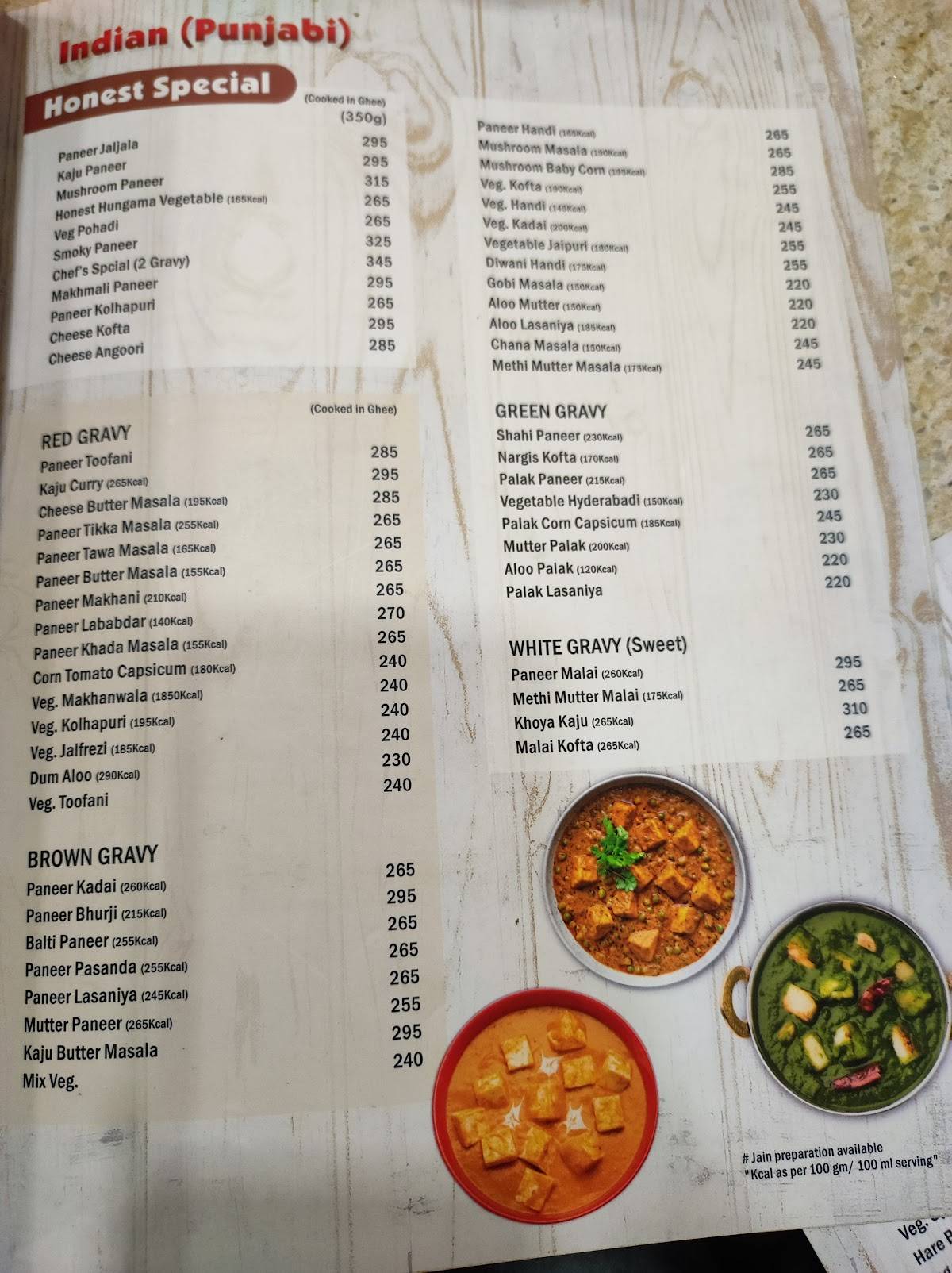 Menu at HONEST RESTAURANT, Gandhidham