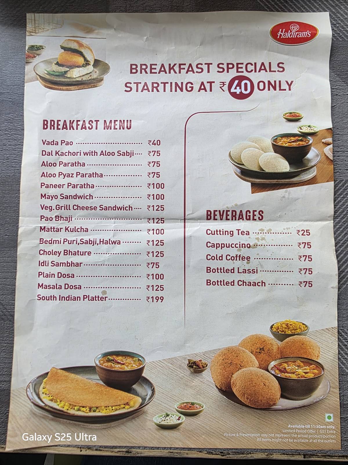 Menu at Haldiram's - Green Park, New Delhi, R-11