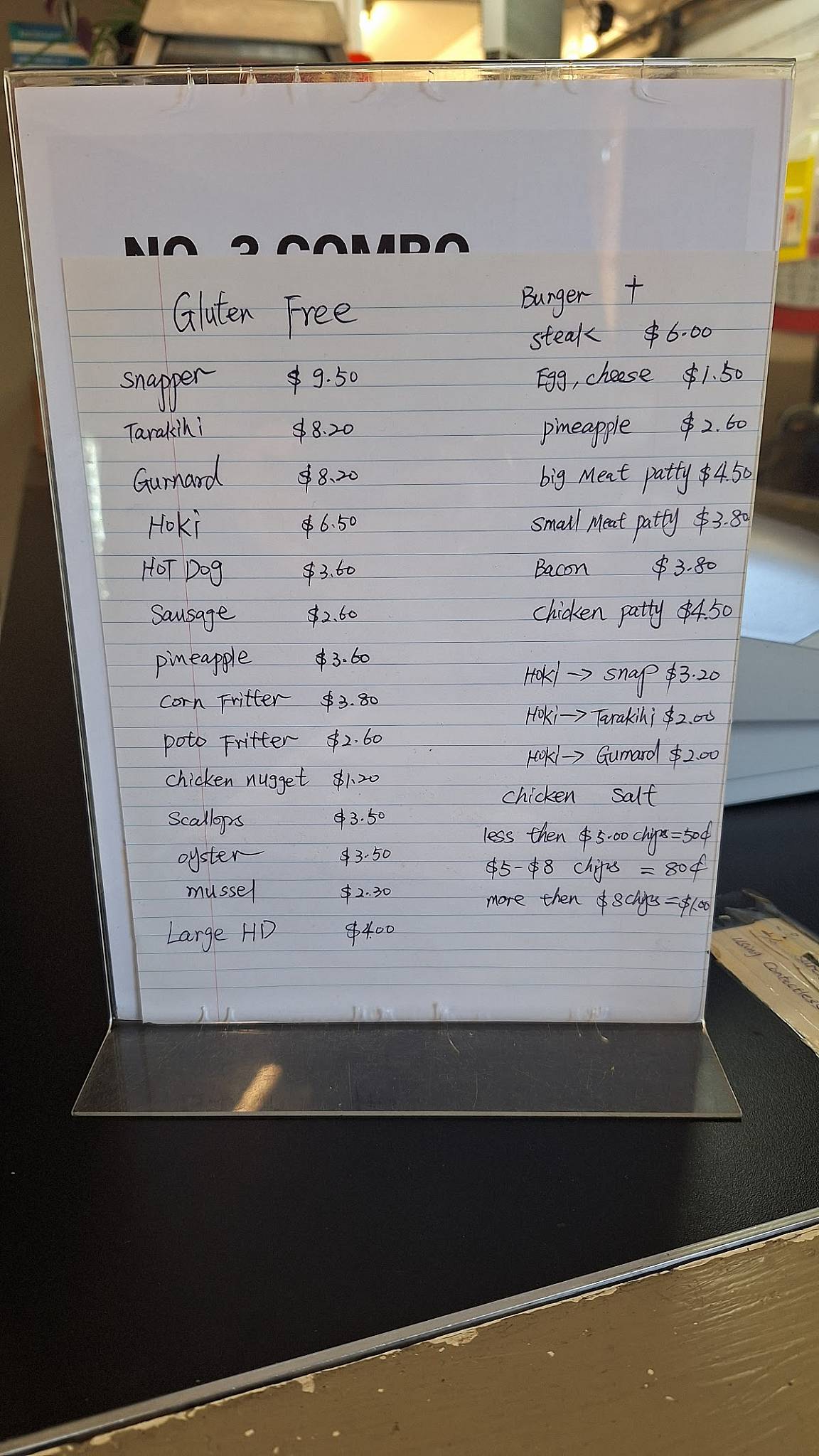 Menu at Reel Fish & Chips restaurant, Hamilton