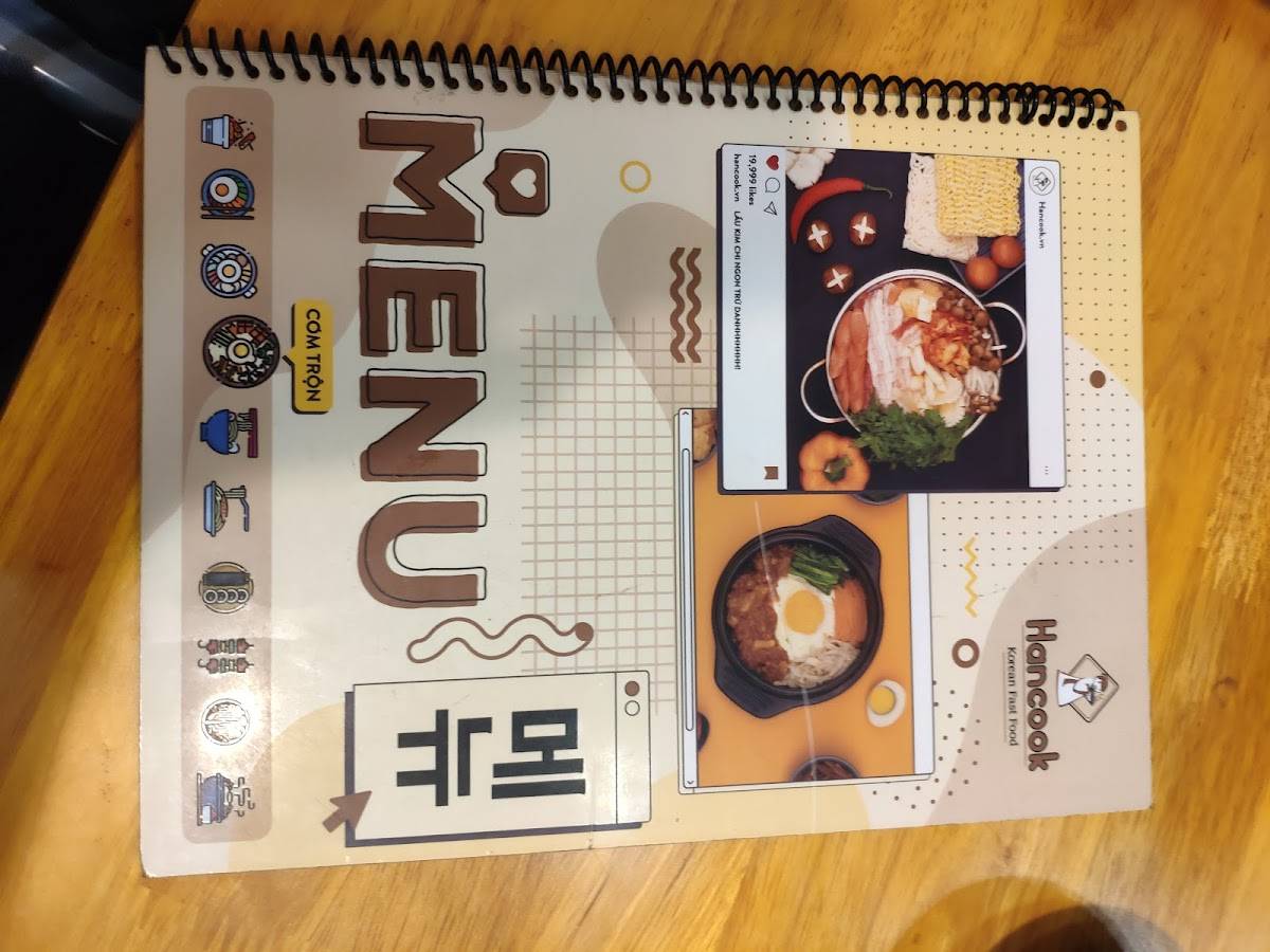 Menu at Hancook Korean Fast Food, Ho Chi Minh City, 123 Nguyễn Gia Trí