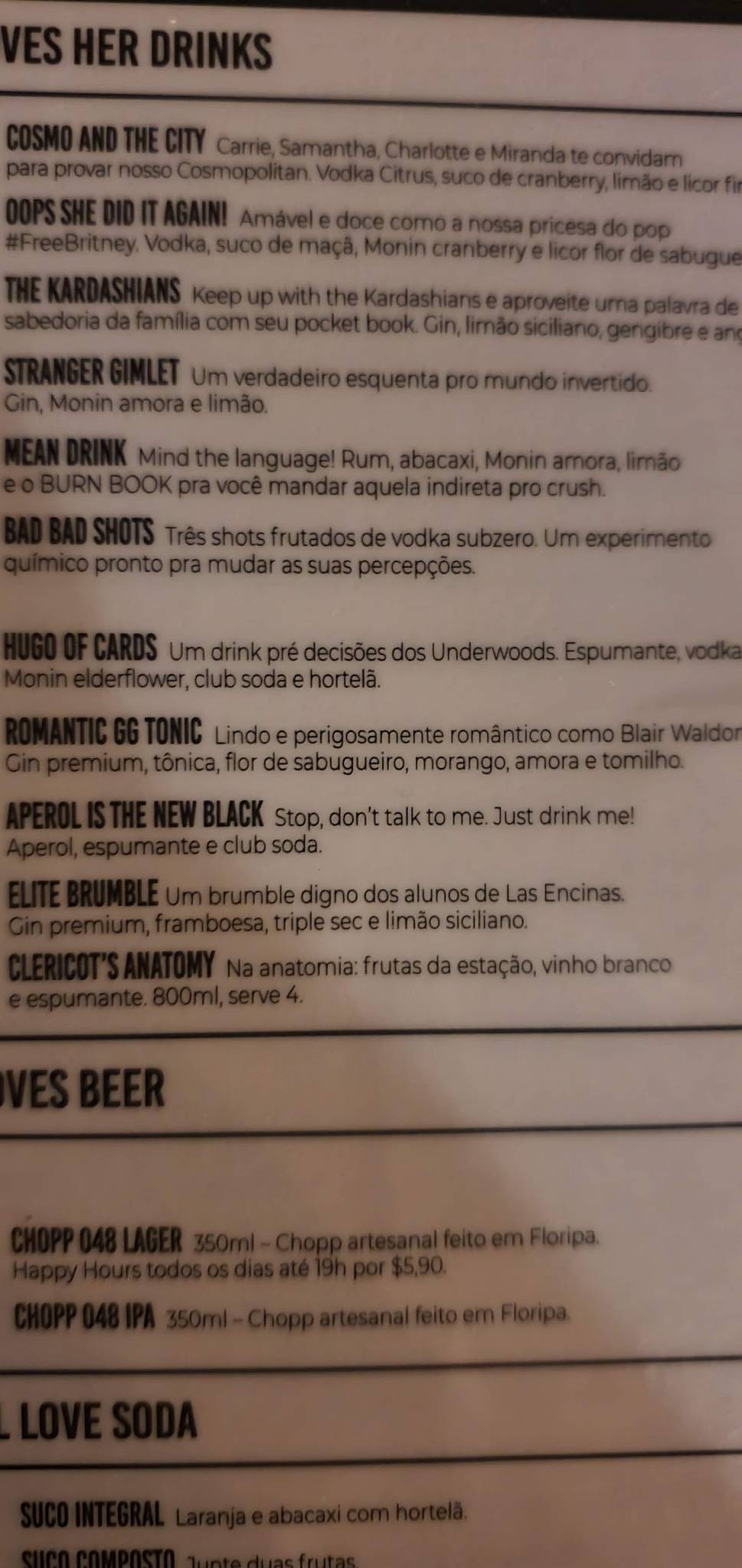Menu em Hang Out • Gastro Pub, Florianópolis