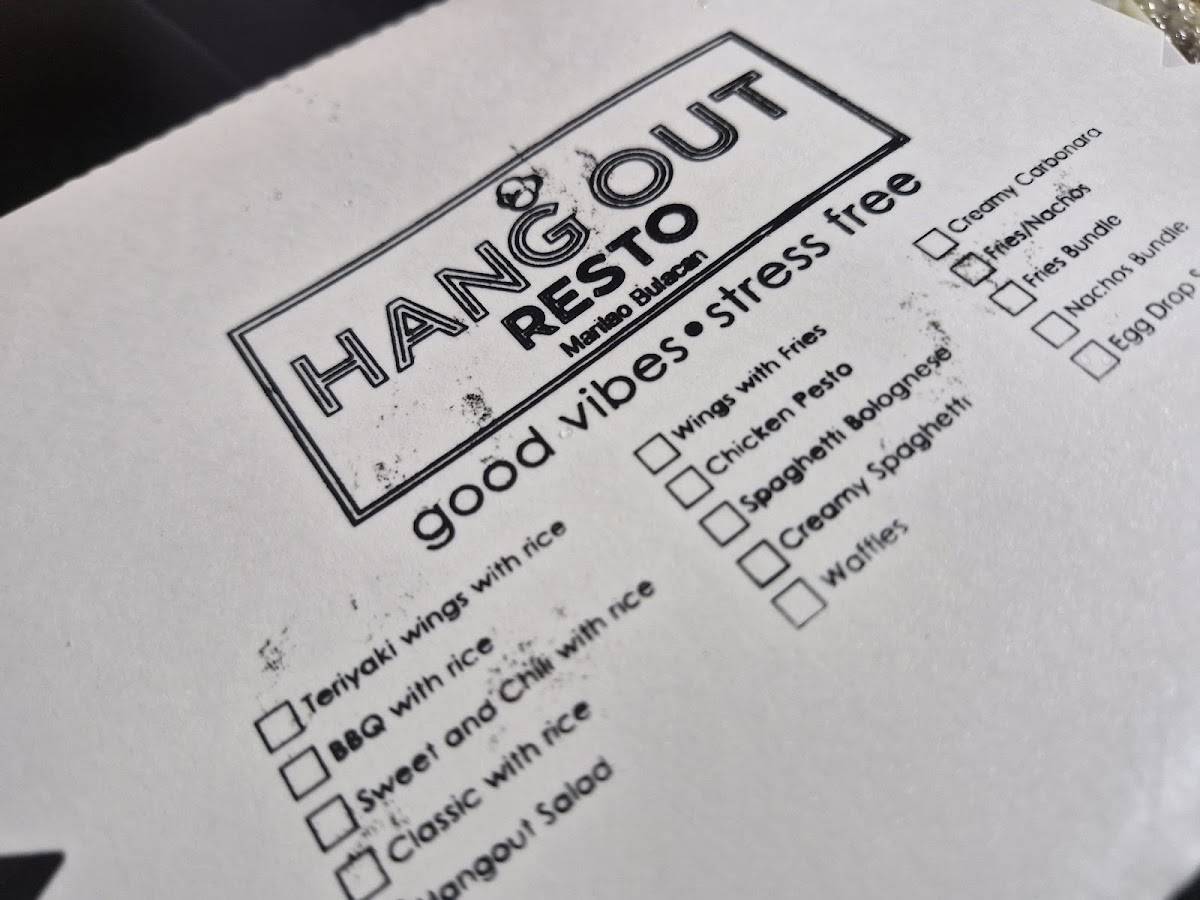 Menu at Hangout Resto Bar, Marilao