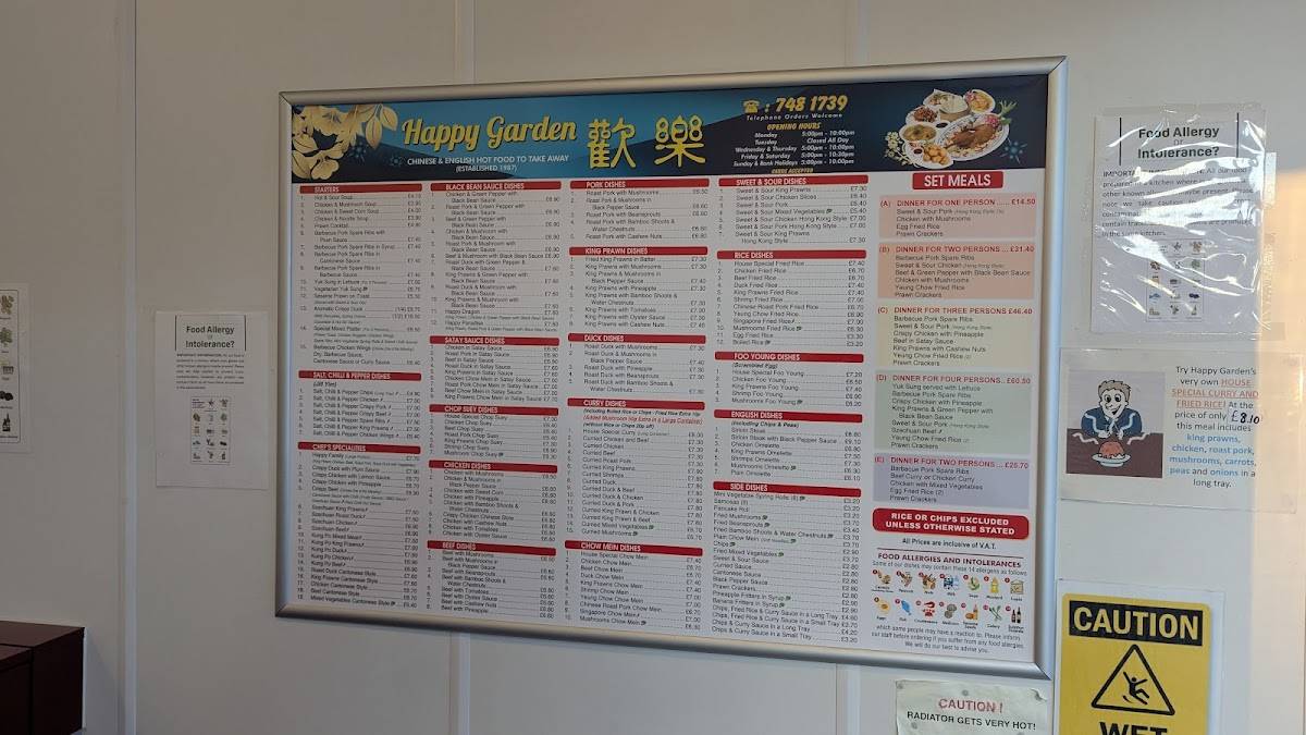 Menu at Happy Garden(Castle Bromwich) fast food, Birmingham, 108 ...