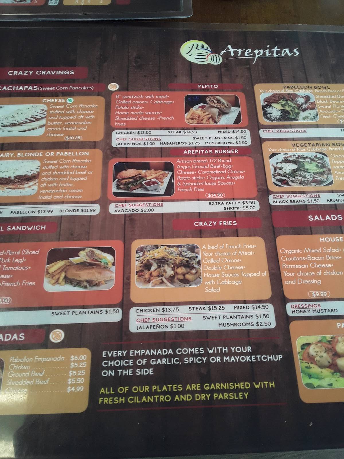 Menu at Arepitas (Harker Heights) restaurant, Harker Heights, 440 E ...