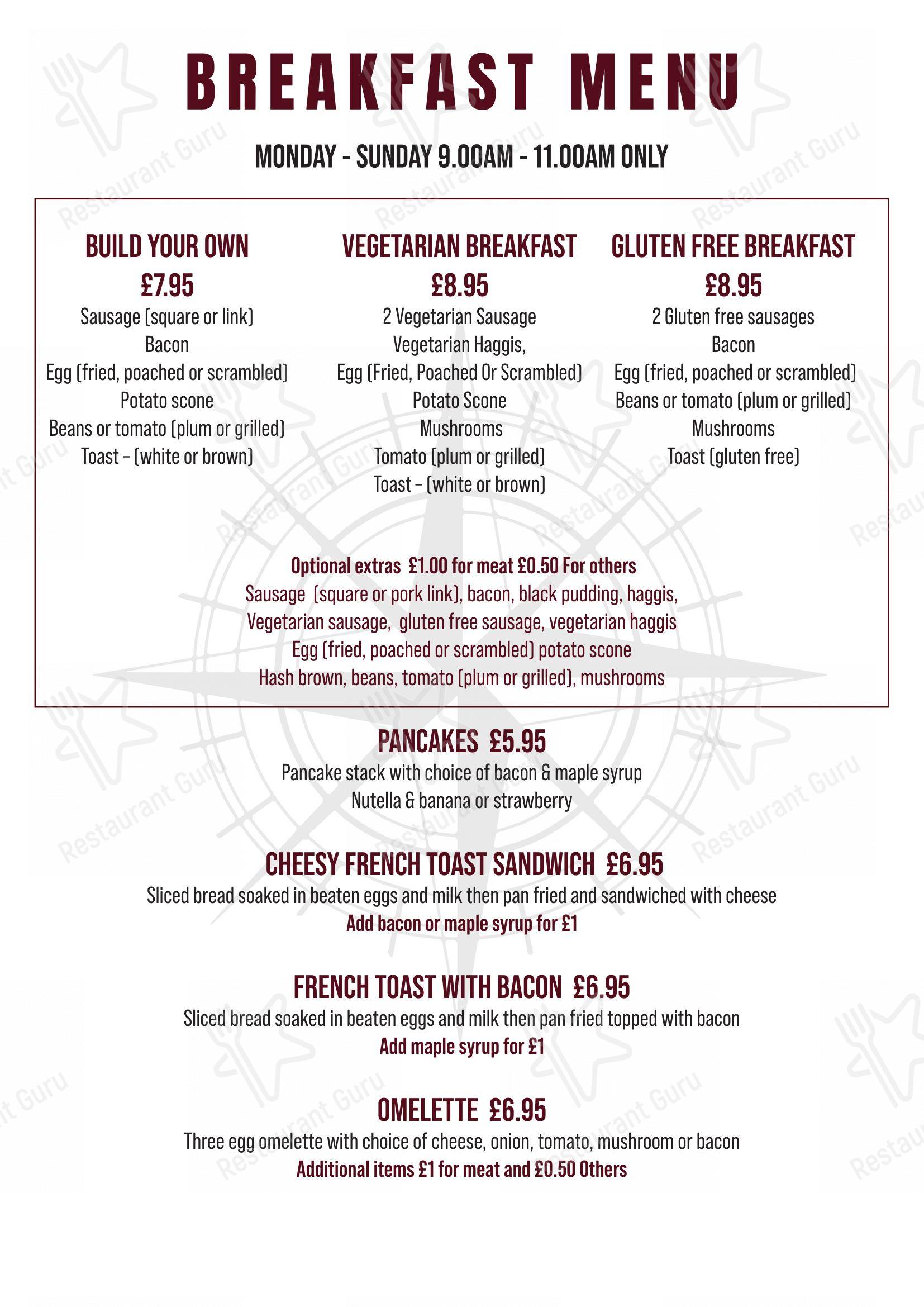 Menu at Hartys at the Fourways restaurant, Airdrie