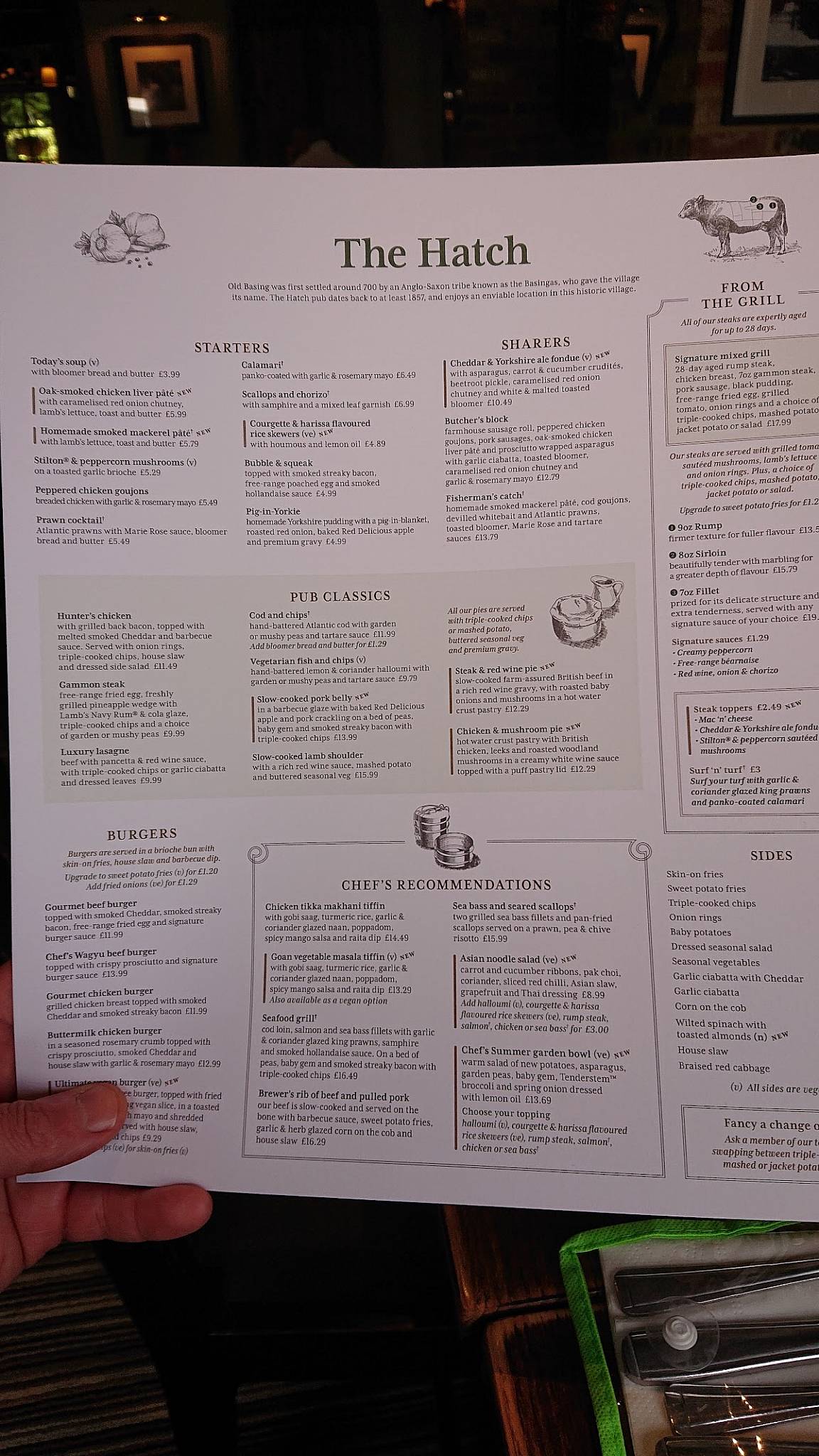 Menu at Hatch pub & bar, Basingstoke, London Rd