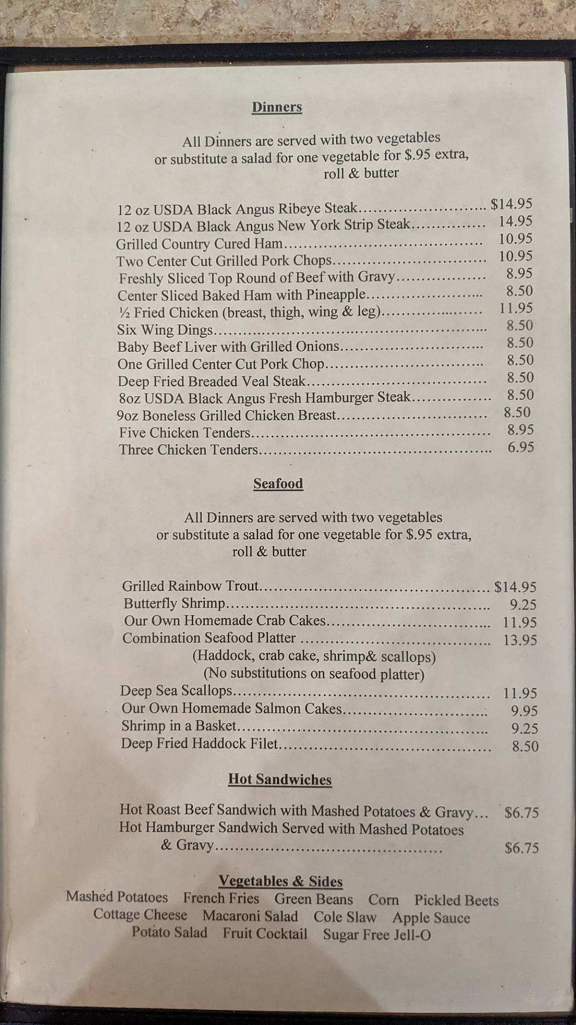 Menu at Hayfield Family Restaurant, USA Menu at Hayfield Family Restaurant, USA