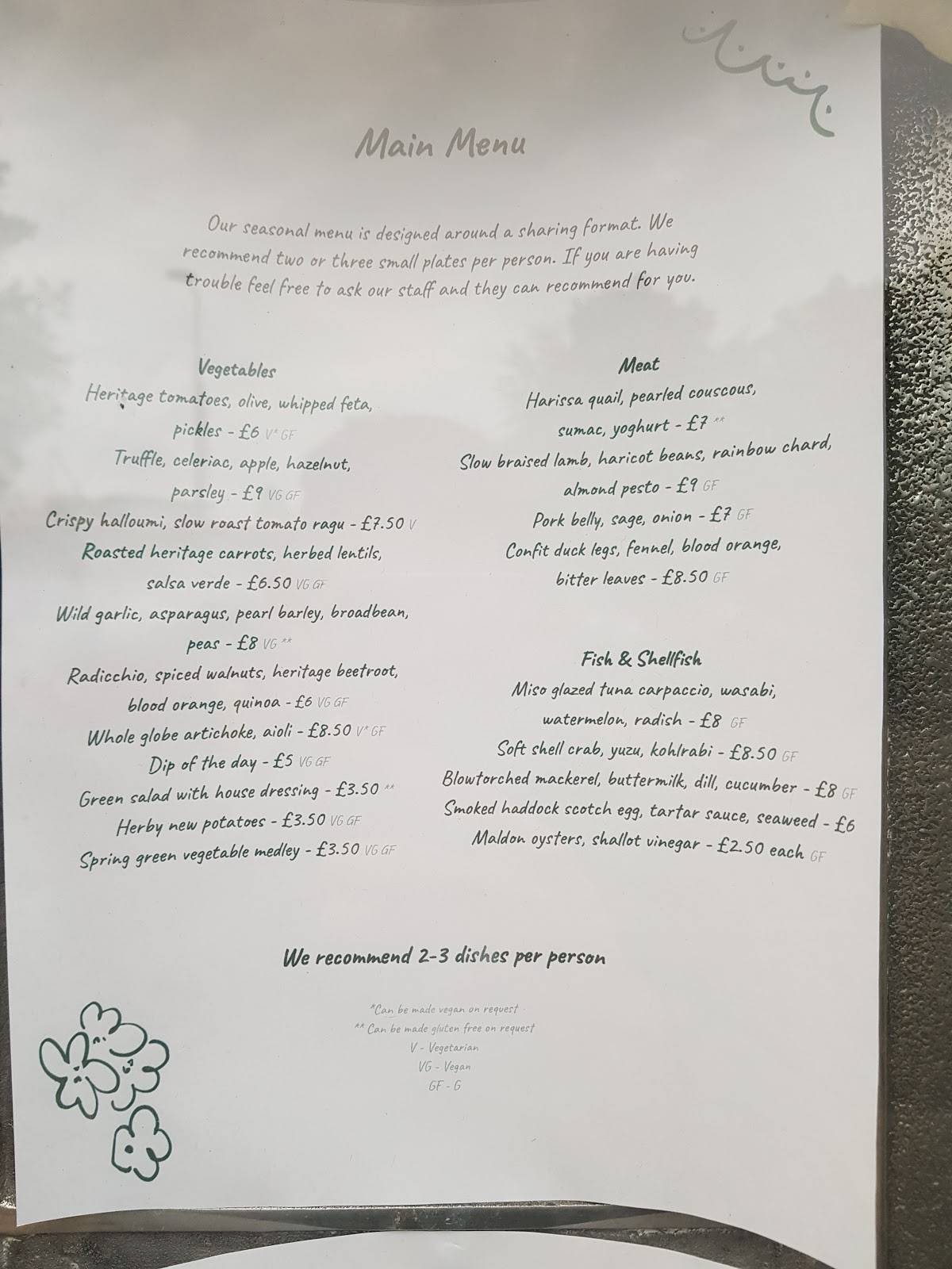 Menu at Hello Darling pub & bar, London