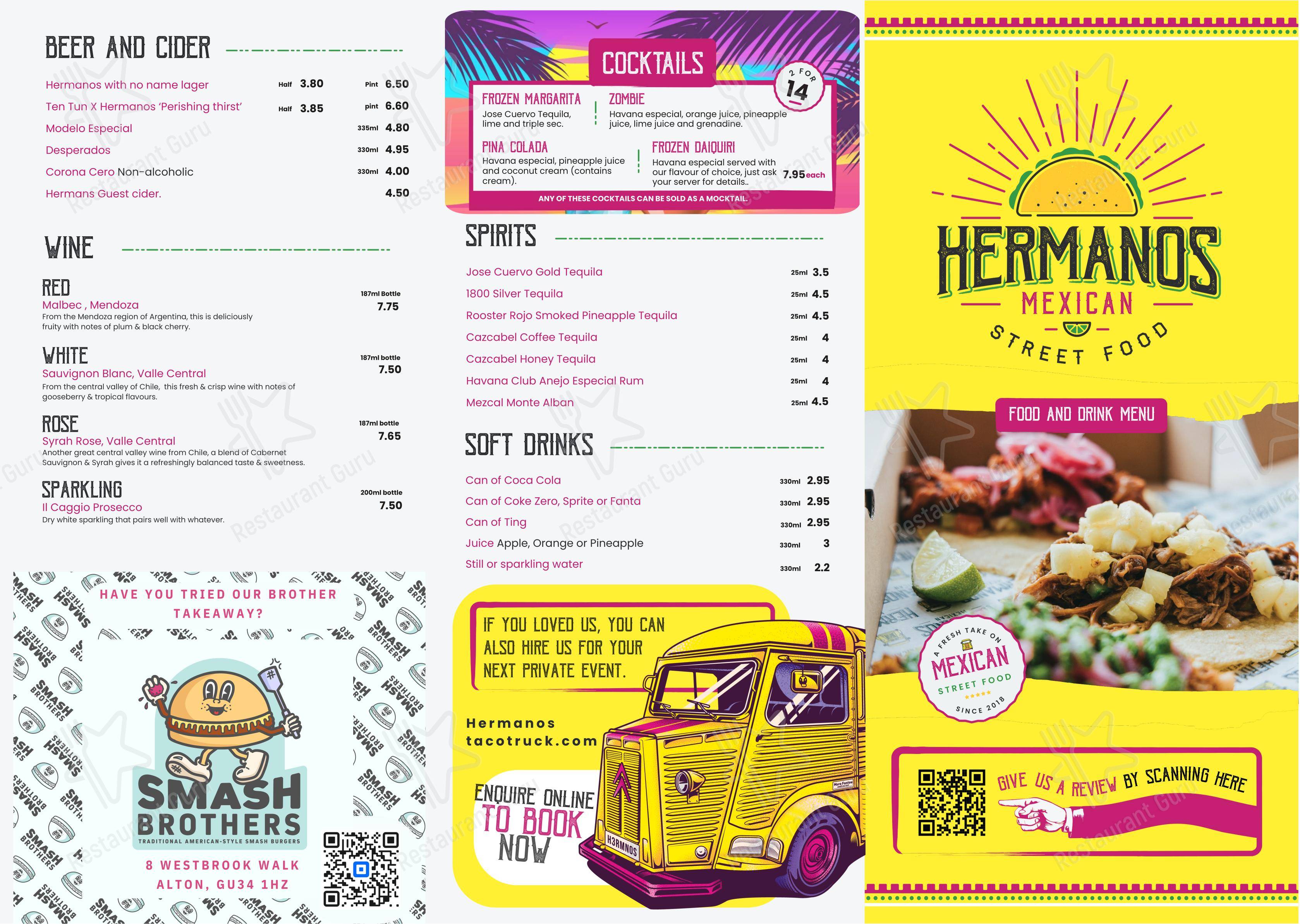 Carta del restaurante Hermanos Mexican Street Food, Bordon