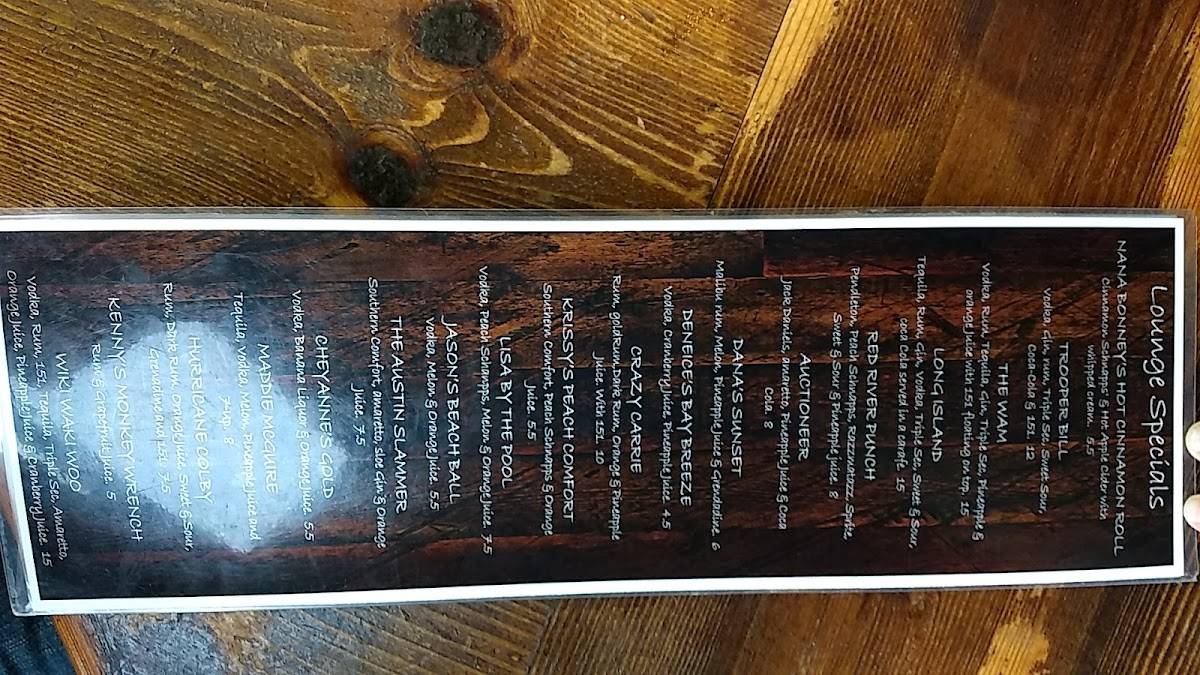 Menu at Hale's Tavern steakhouse, Hermiston