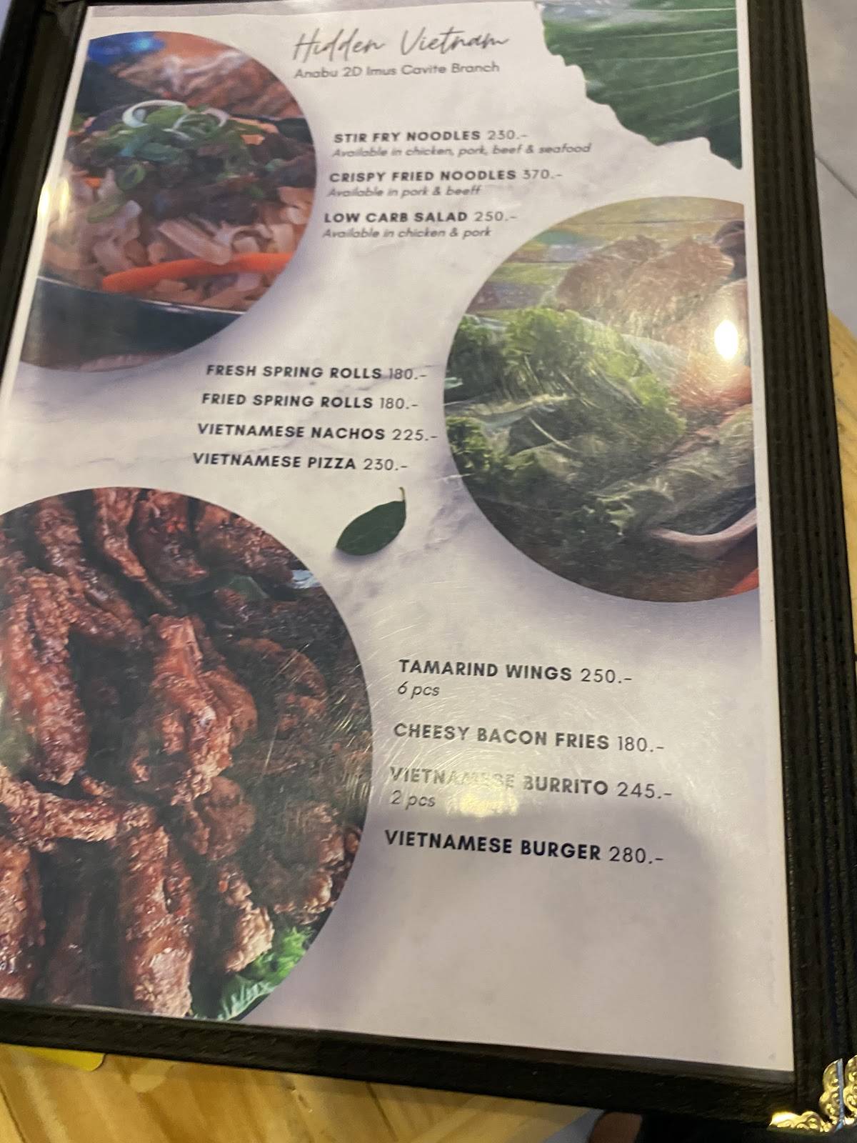 Menu at Hidden Vietnam - Anabu II-D Imus Cavite Branch restaurant, Imus