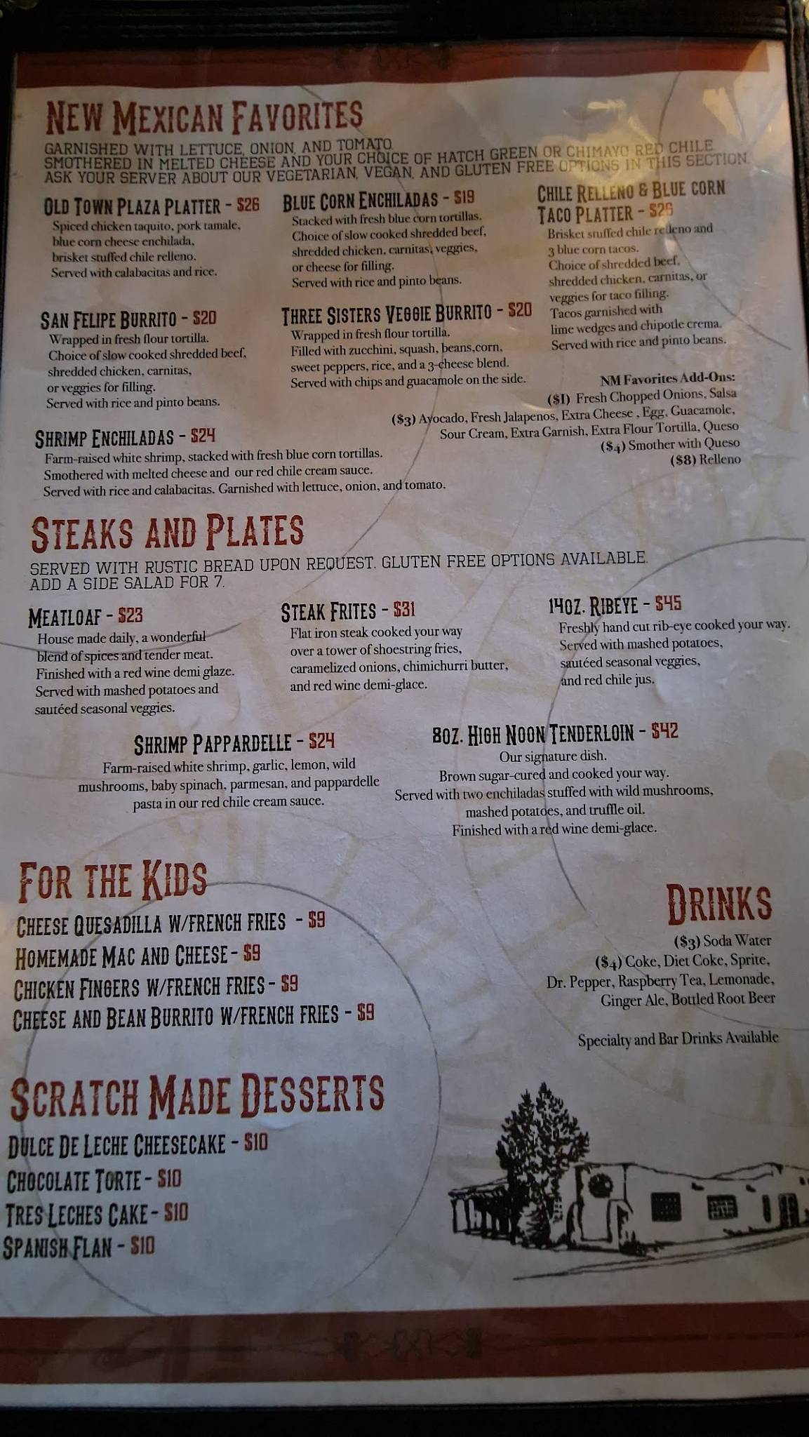 Menu at High Noon Restaurant & Saloon, Albuquerque