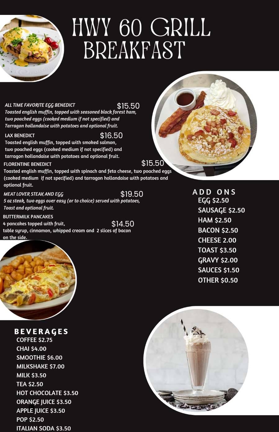 Menu at Highway 60 Grill BBQ, Devon