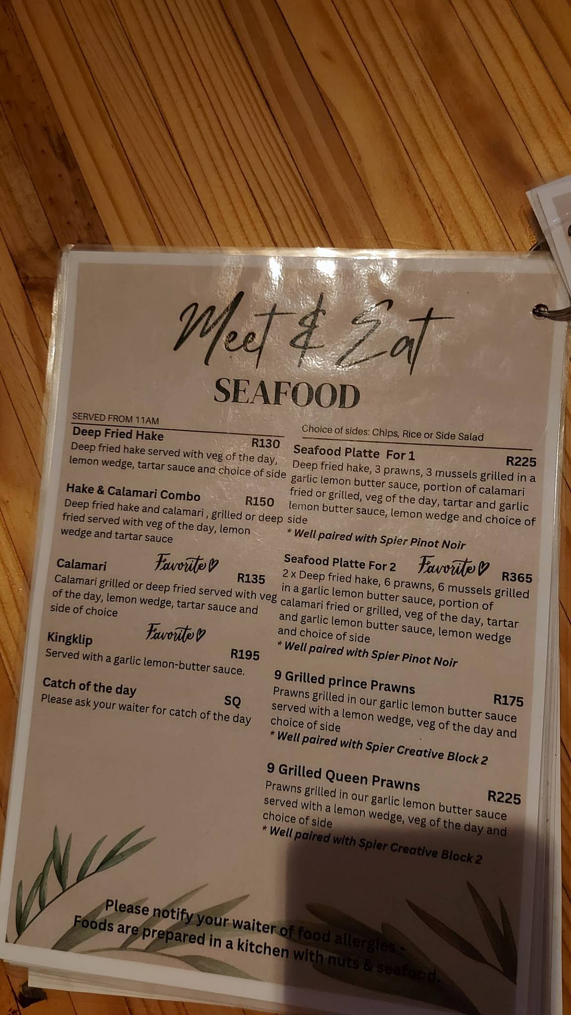 Menu at Hippo lodge restaurant, Saint Lucia