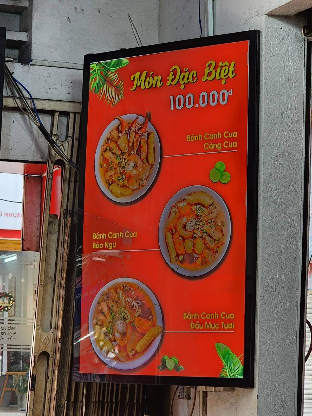 Carta de Bánh Canh Cua Cô Diệu, Ciudad Ho Chi Minh (Saigón), 710 712 ...