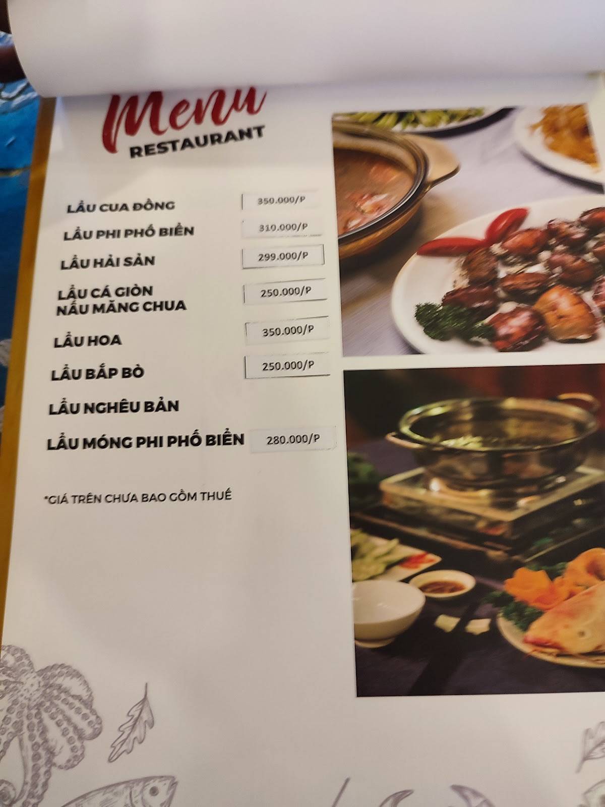 Menu at Nhà Hàng Phi Phố Biển restaurant, Ho Chi Minh City, Nối Dài Gần ...