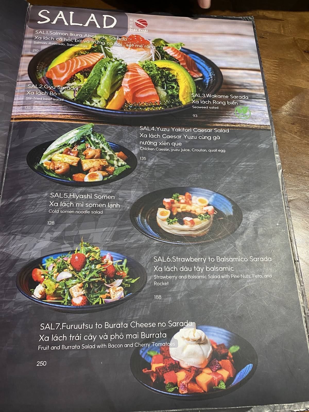 Menu at Uchi Sushi Tp Thủ Đức restaurant, Ho Chi Minh City