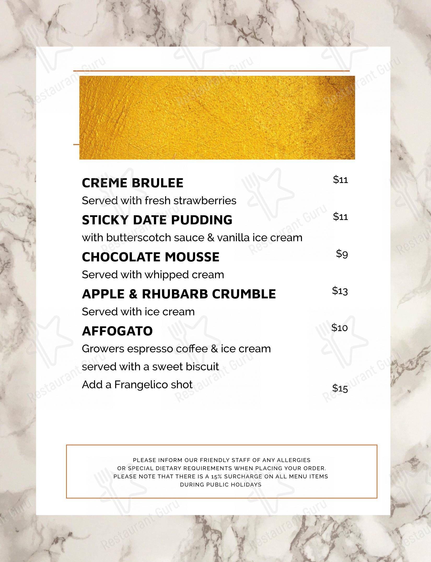 Menu at Hogan's Cafe & Bar Restaurant, Wallan