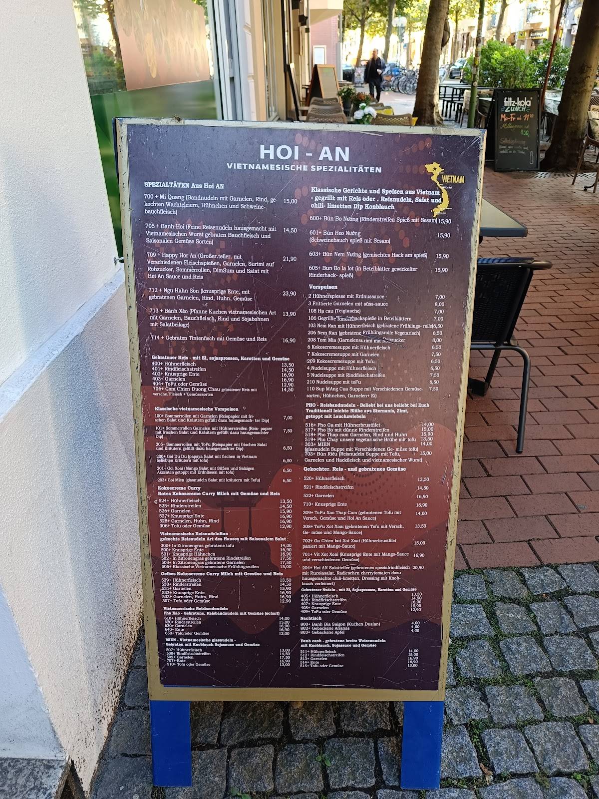 Menu au Hoi-An restaurant, Bonn