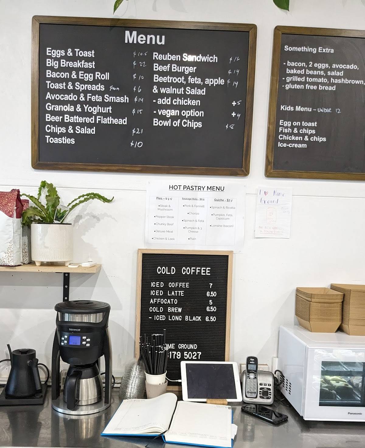 Menu at Home Ground Cafe, Hughes