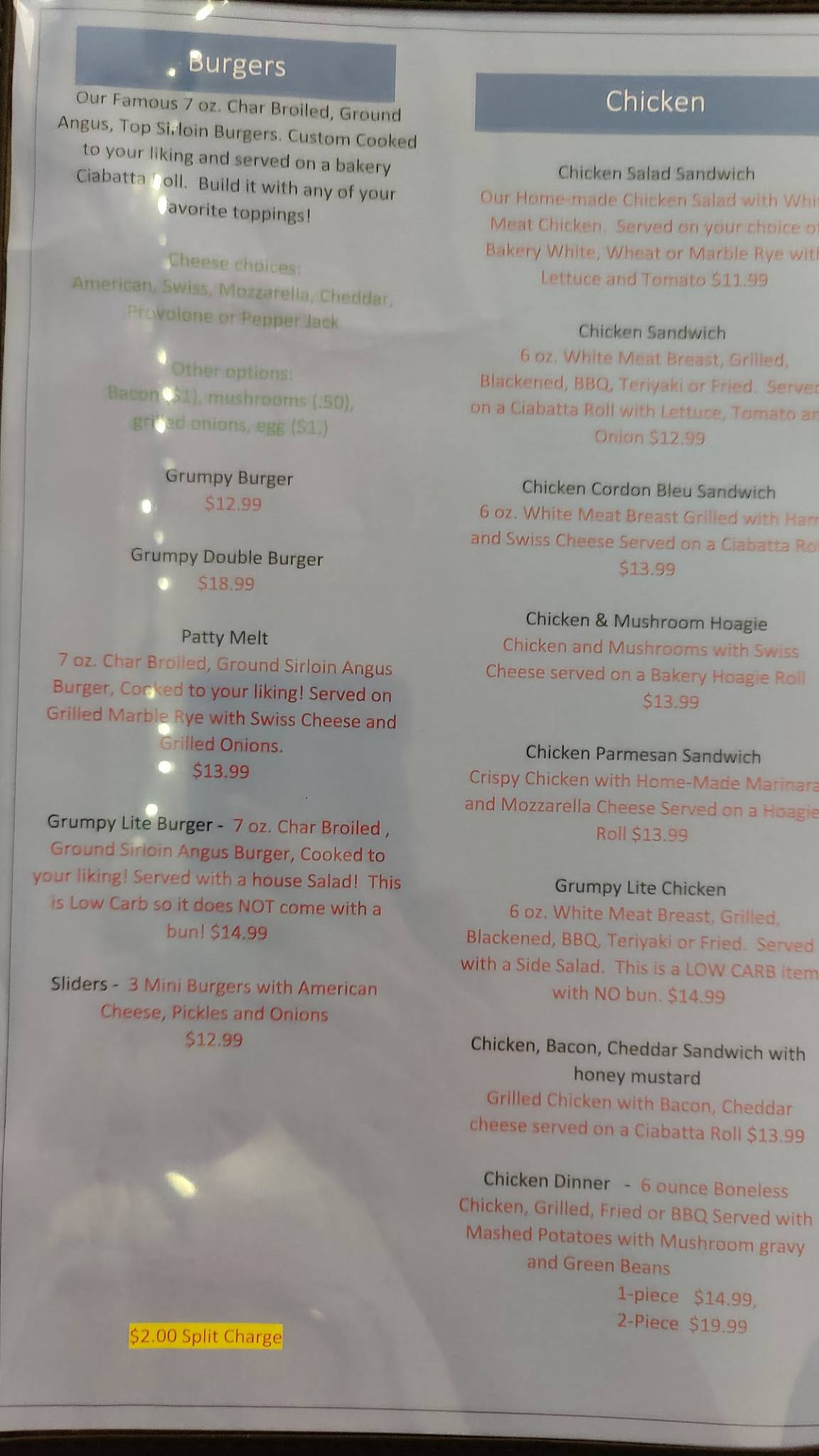Menu at Grumpy Gators Bar & Grill, Homosassa