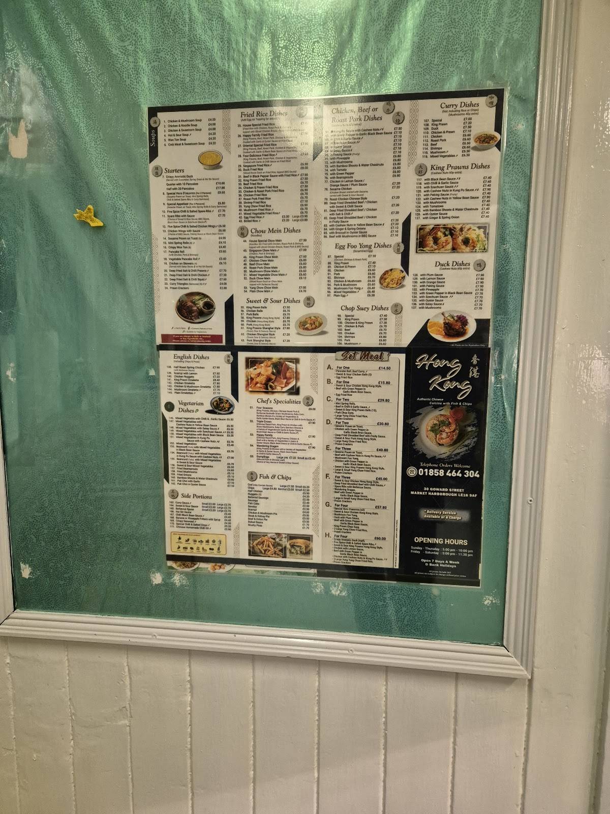 Menu at Hong Kong Chinese Takeaway with Fish&Chips fast food, Market ...