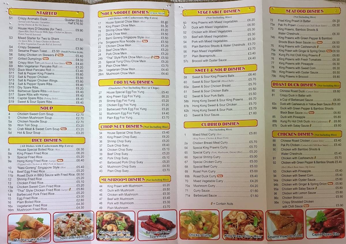Menu at Hong Kong House Chinese Takeaway fast food, Shefford