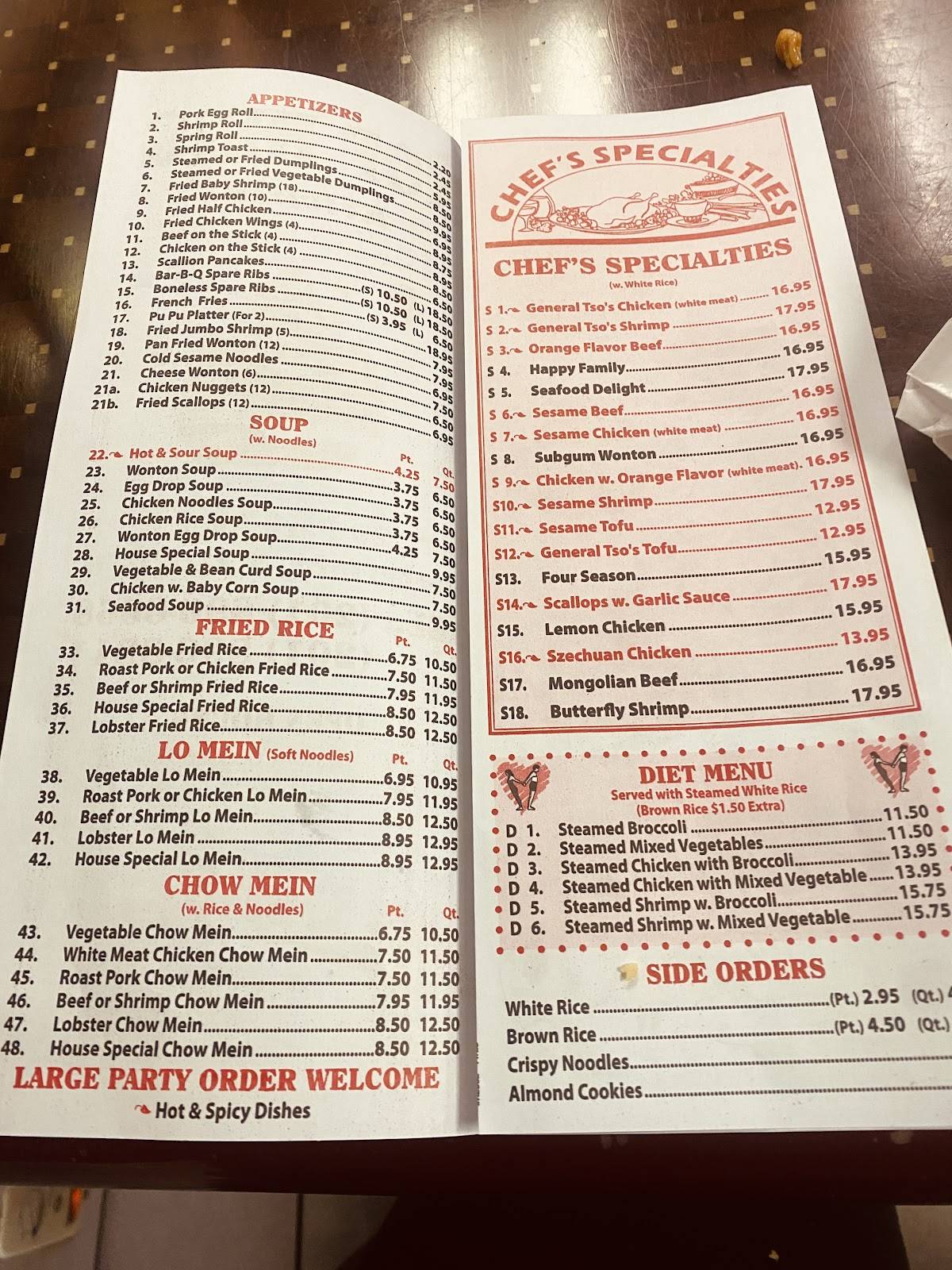 Carta del restaurante Hop Hing Kitchen, Rutherford