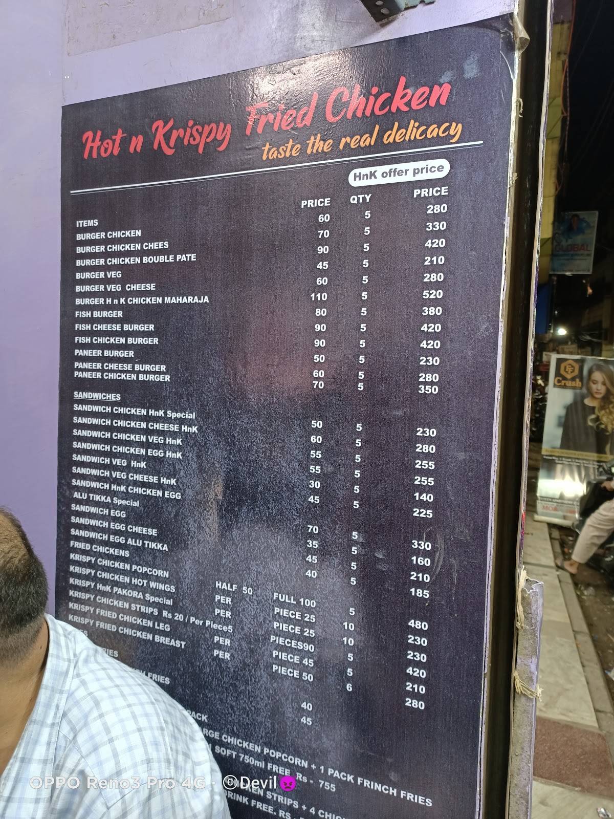 Menu at Hot n Krispy Fried Chicken, Kolkata