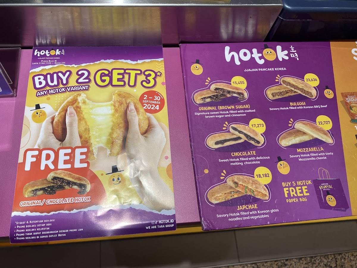 Menu at Hotok Korean Pancake Plaza Blok M desserts, Jakarta