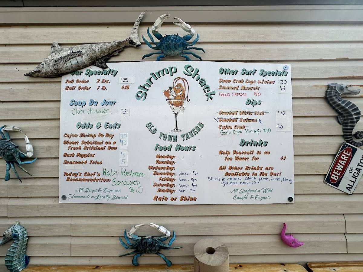 Menu at Shrimp Shack restaurant, Houghton Lake, Heightsview Dr