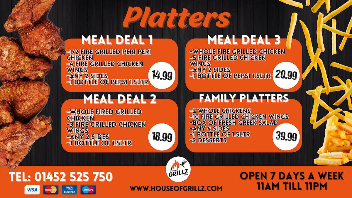 Menu at House Of Grillz restaurant, Gloucester
