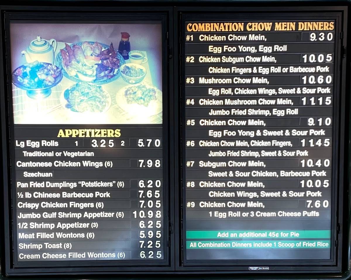 Menu at House of Wong restaurant, Roseville
