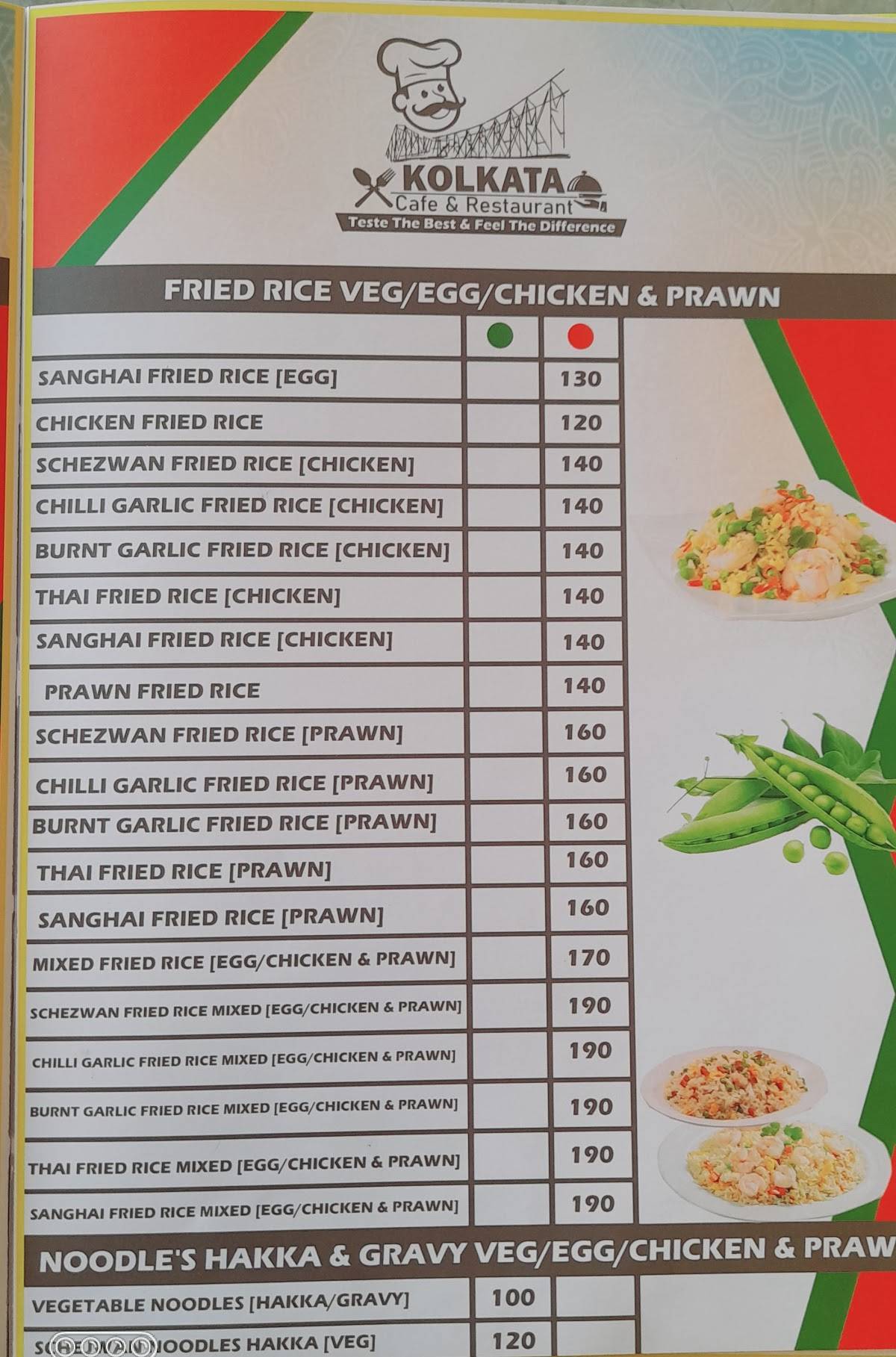 Menu at KOLKATA cafe & restaurant, Howrah, J6HH+FR6 Kachari bari