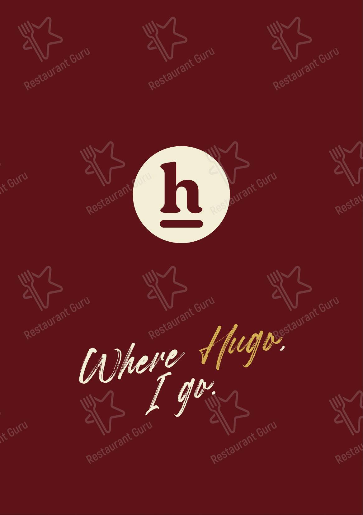 Menu at Hugo Social Club, Cape Town