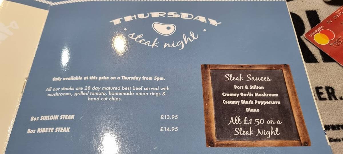 Menu at Humber Tavern pub & bar, Hull