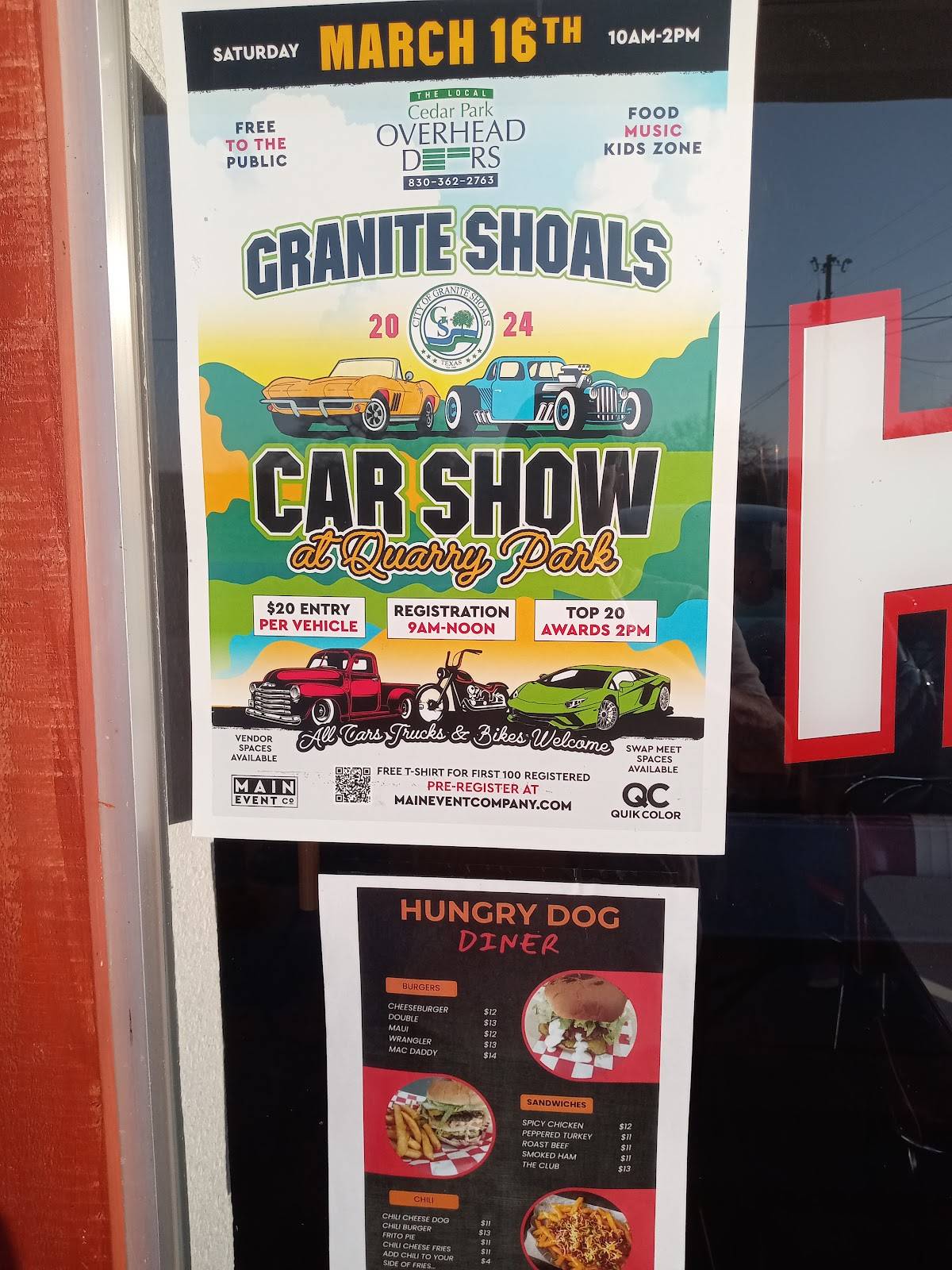 Menu at Hungry Dog Diner restaurant, Granite Shoals
