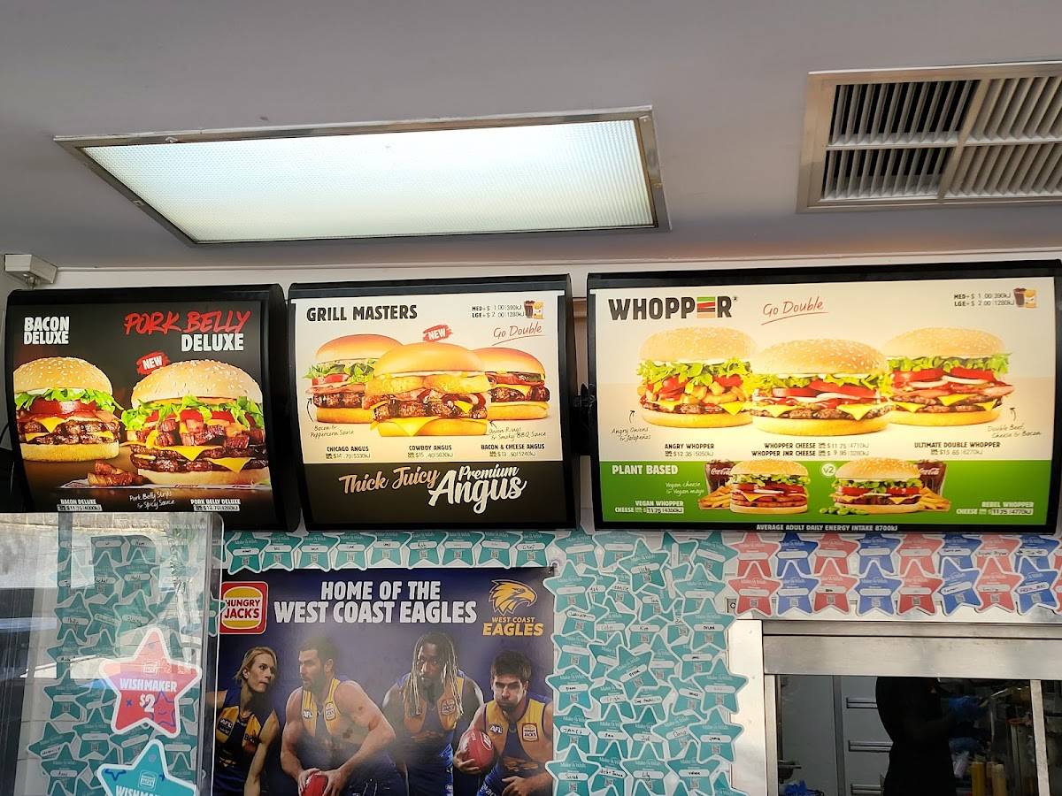 Menu at Hungry Jack's Burgers Dog Swamp fast food, Yokine, 2 Wiluna St