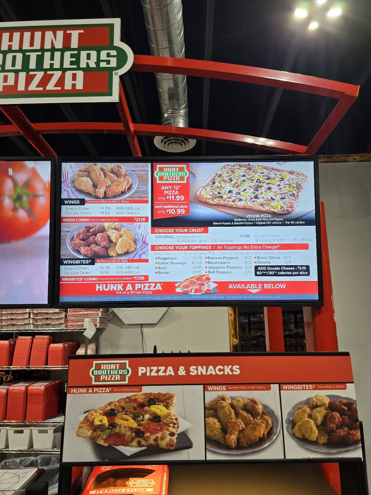 Menu at Hunt Brothers Pizza restaurant, Mannington
