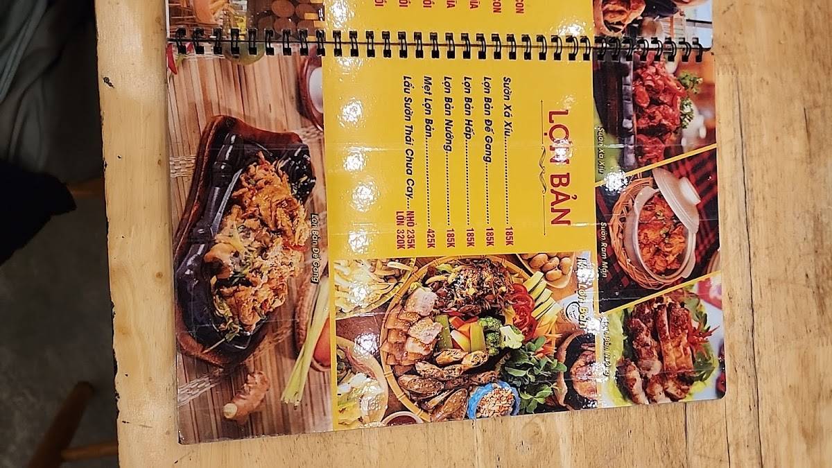 Menu at Hương Quán Đà Lạt restaurant, Dalat