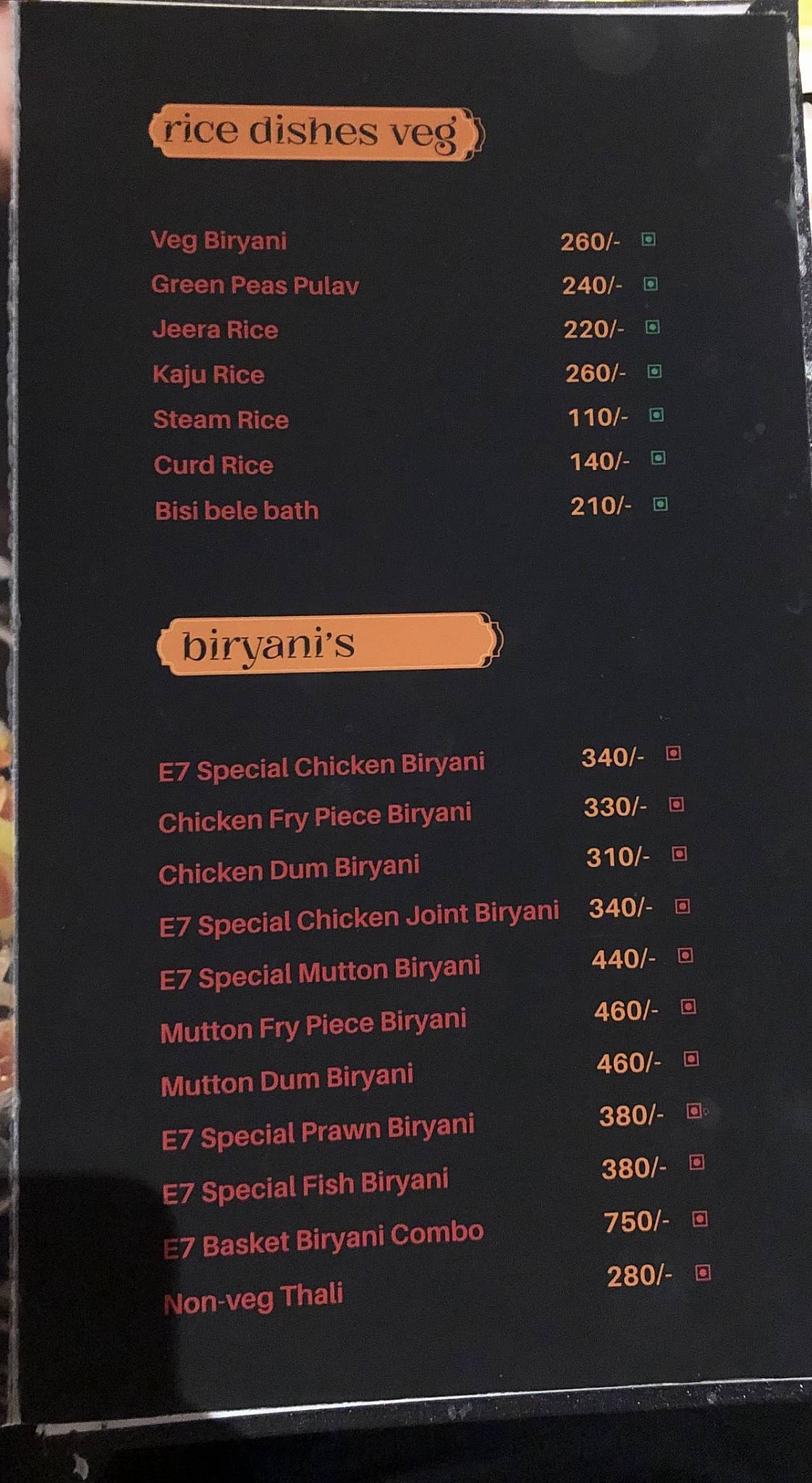 Menu at Element E7 Resto Bar, Hyderabad, KPHB
