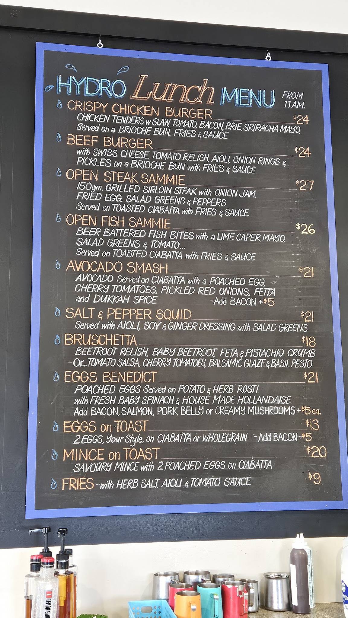Menu at Hydro Eatery cafe, Turangi