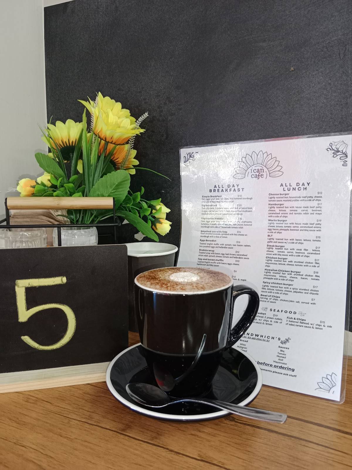 Menu at I Can Cafe, Gympie